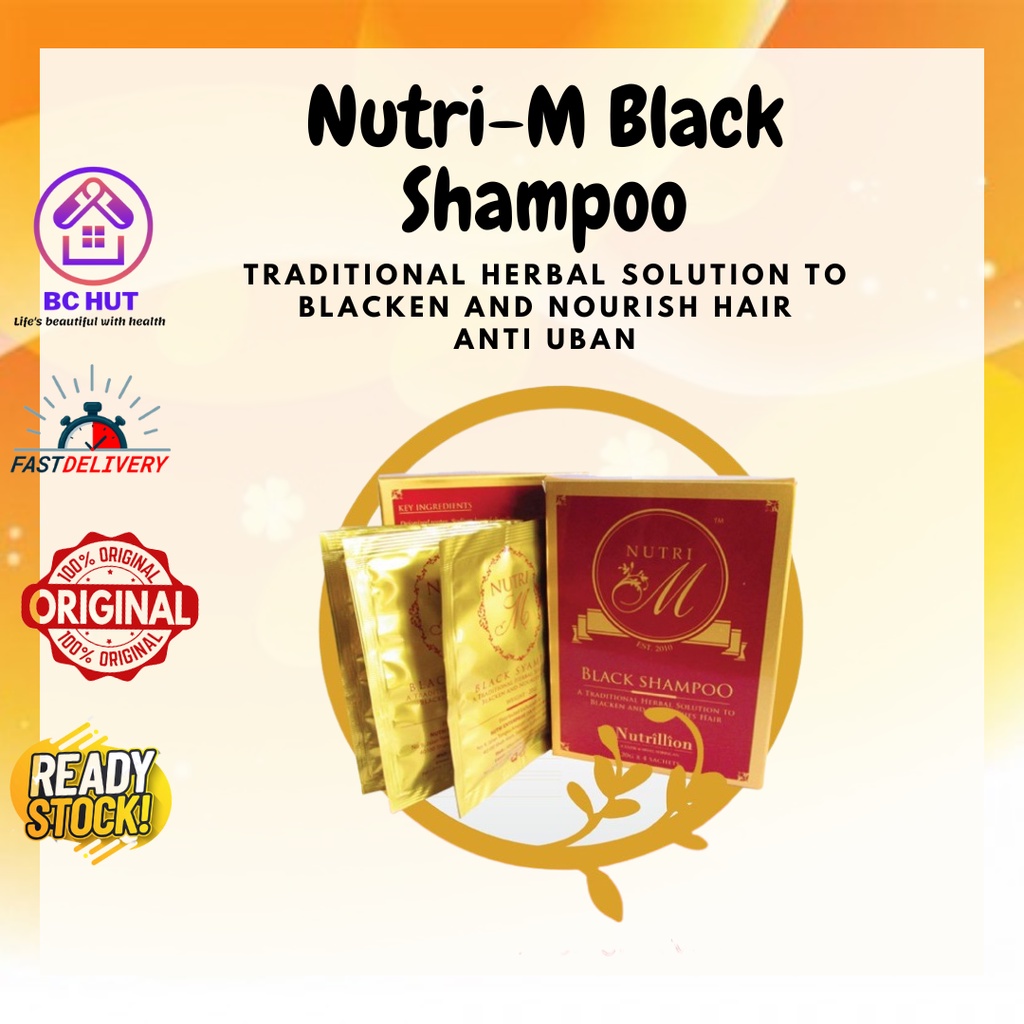 NUTRI-M BLACK HAIR SHAMPOO HITAM RAMBUT ANTI UBAN Organic Halal ...