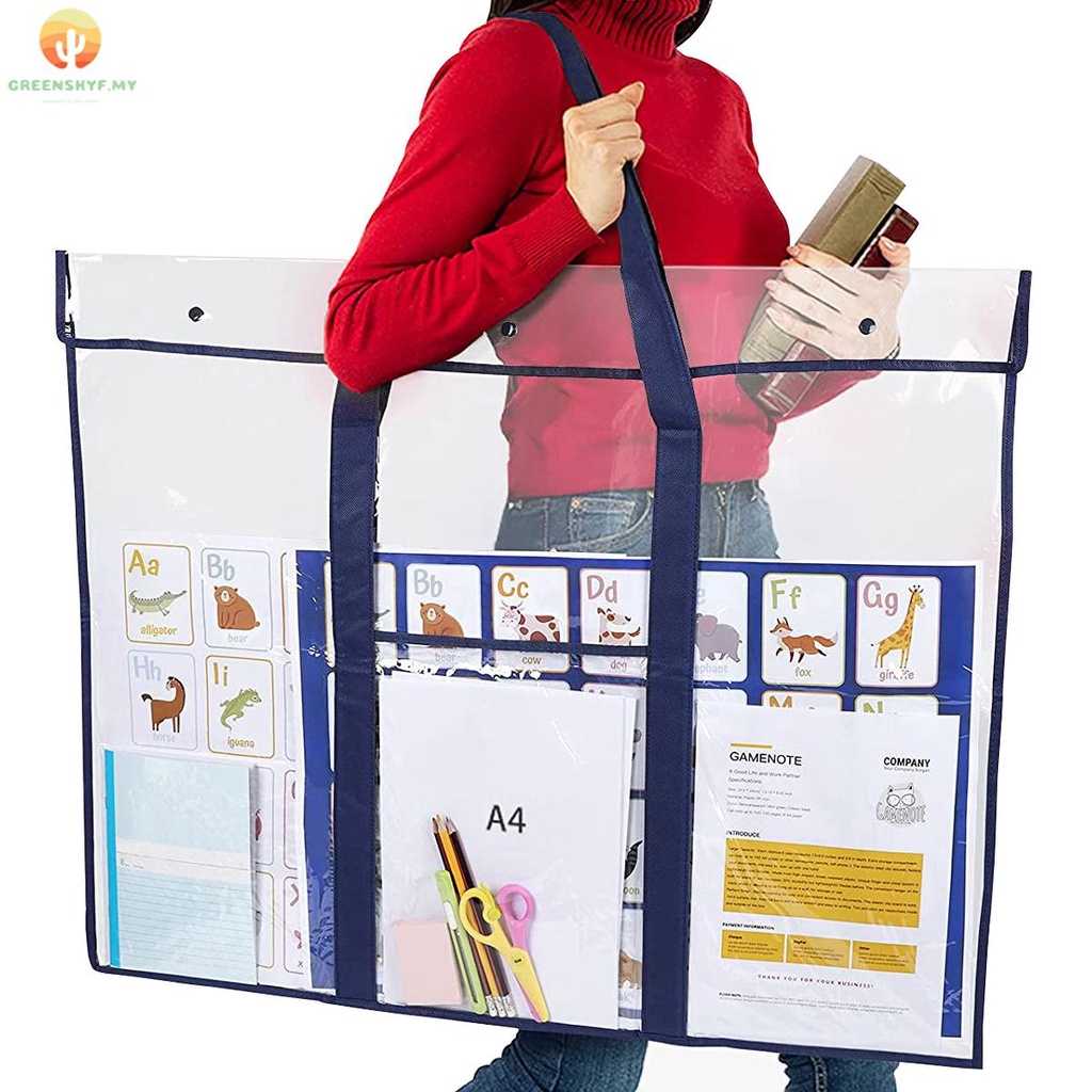 Art Portfolio Bag Art PVC Storage Pocket Large Poster Storage Bag ...