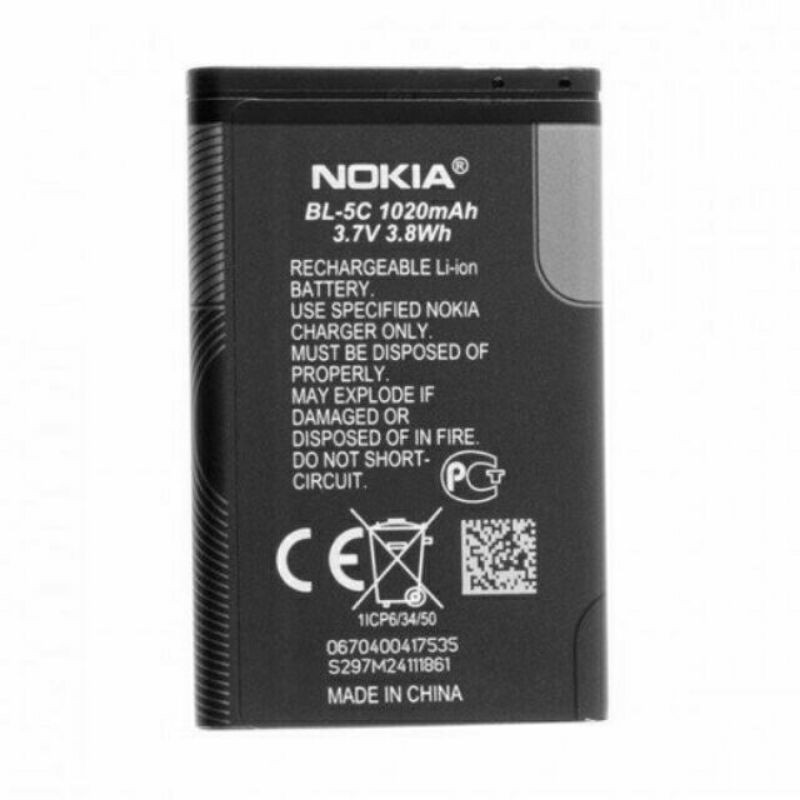 Nokia BL-5C Battery Original Lithium-Ion (1020mAh) | Shopee Malaysia