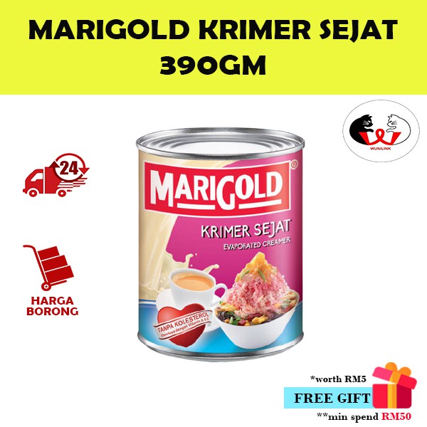 Marigold Susu Cair Krimer Sejat/Evaporated Creamer [390GM] | Shopee ...