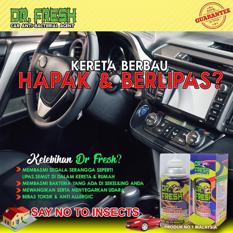 [ORIGINAL HQ] DR FRESH Spray Lipas Kereta Penghapus Lipas Bunuh Lipas ...