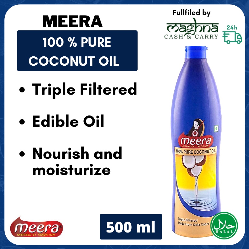 Meera 100% Pure Coconut Hair Oil 500 ml - Minyak Kelapa | Shopee Malaysia