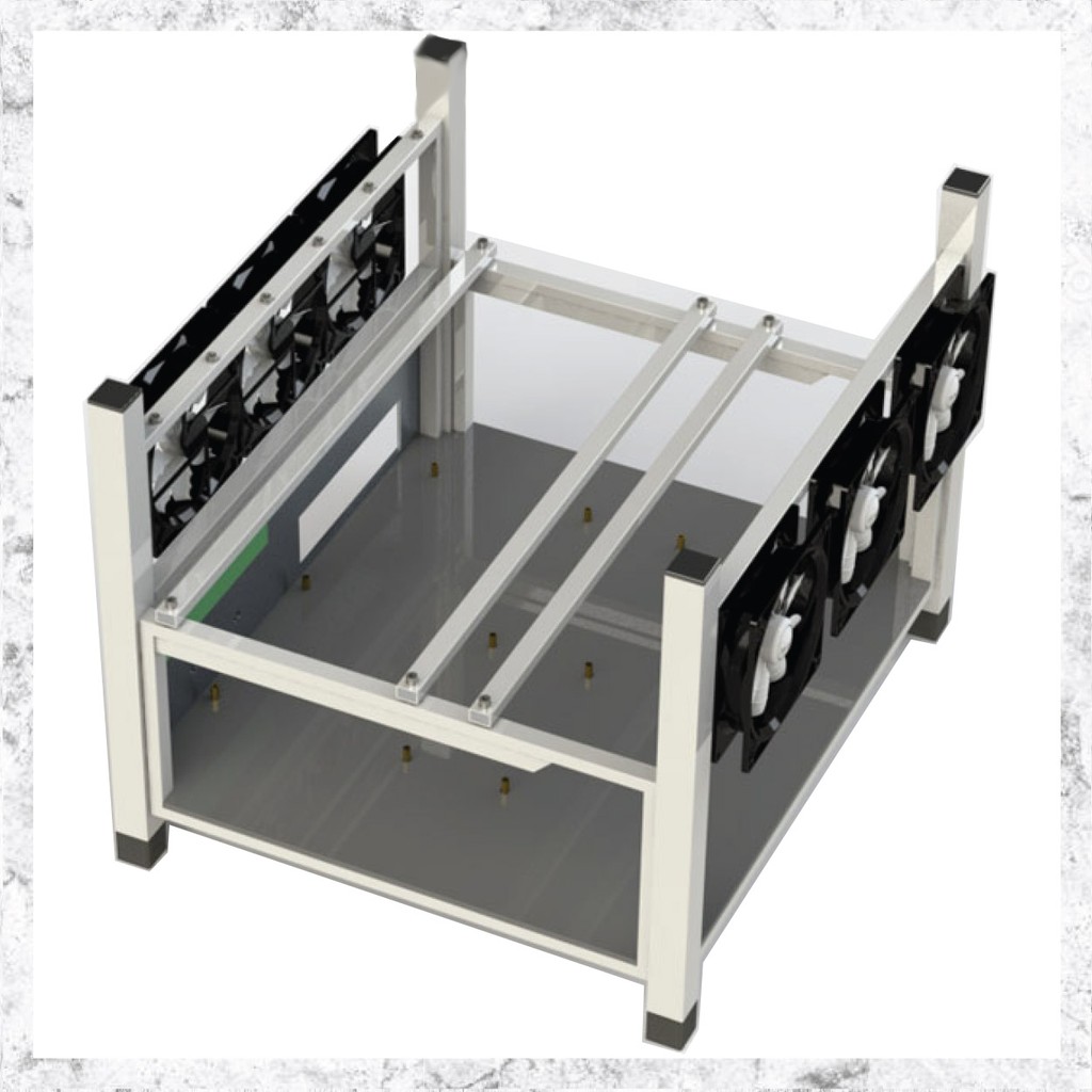 Mining rig case 6 GPU with fans included | Shopee Malaysia