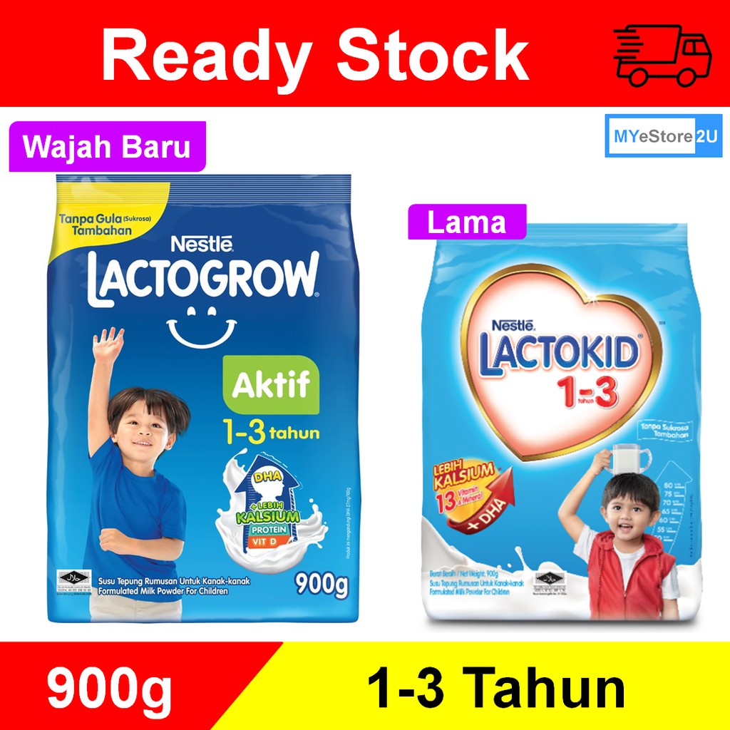 Nestle Lactogrow Aktif 1-3 (900g) [Dulu Dikenali Lactokid] Susu Tepung ...