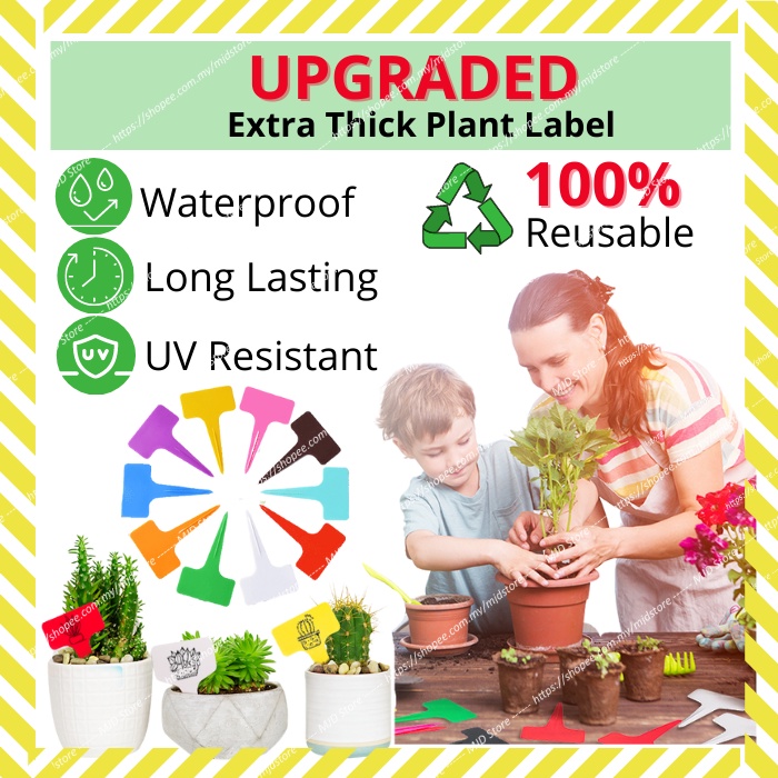 [TEBAL] 20pc 10Colors Label Tumbuhan Tag Tanaman Plant Tag Garden ...