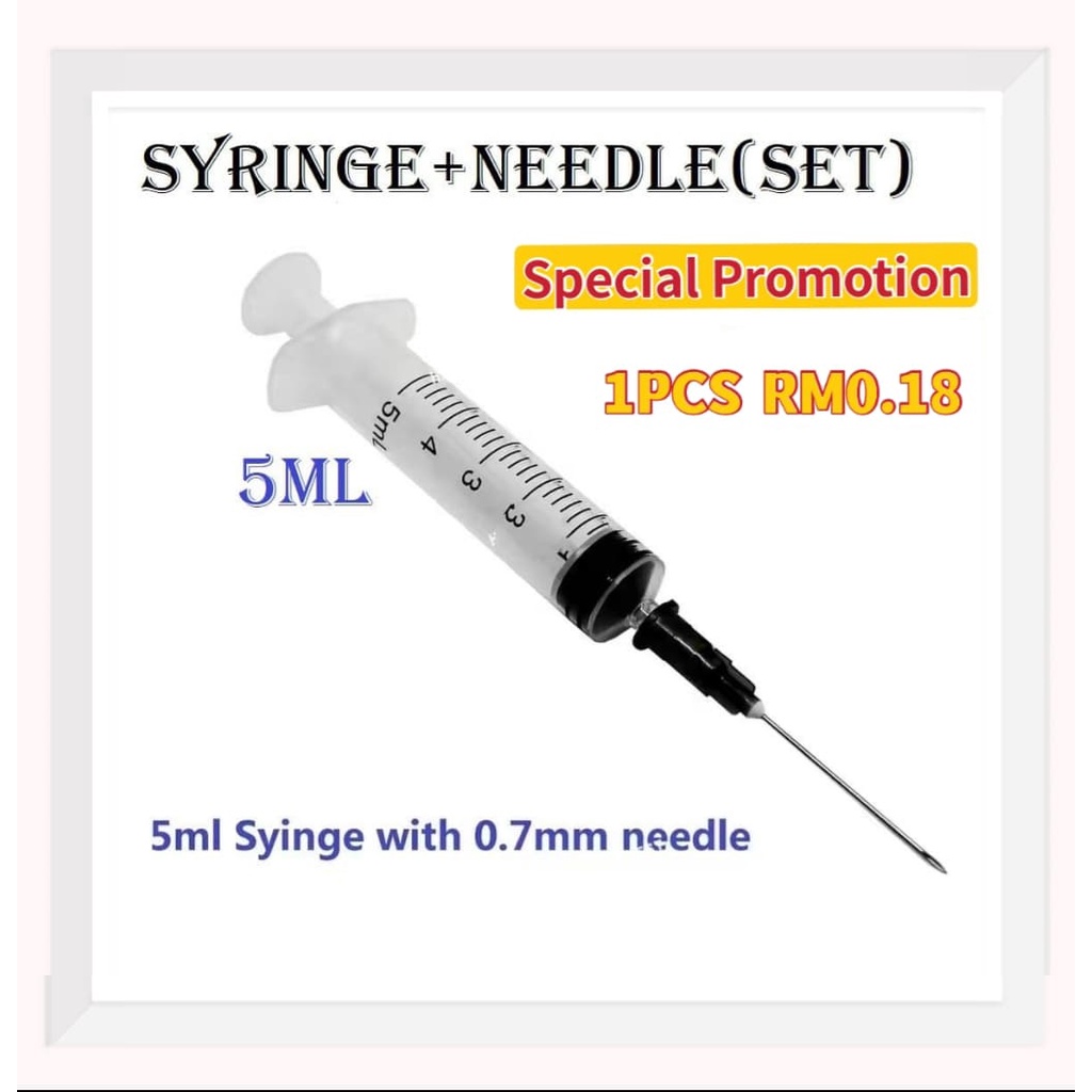 [Full Set] Disposable sterile SYRINGE / JARUM / PICAGARI 1ML/5ML LUER ...