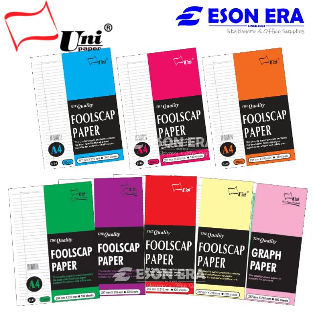 Uni Foolscap Paper A4 60gsm / 70gsm / 80gsm / 100gsm Exam Sheets Kertas ...