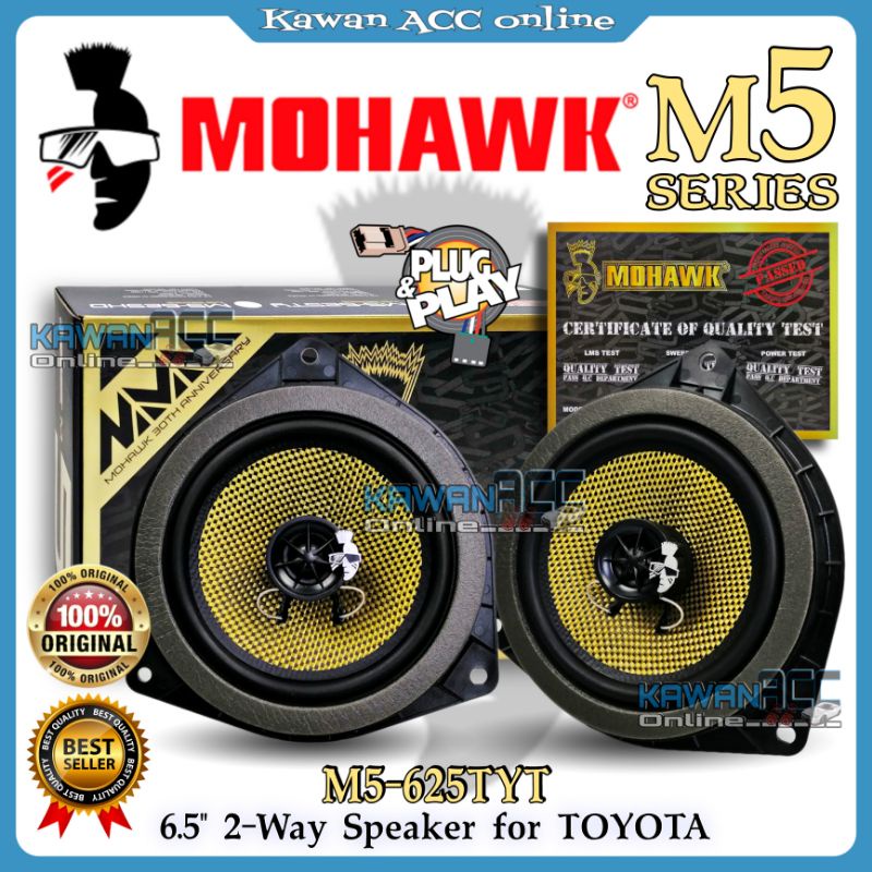 MOHAWK TOYOTA M5-Series 6.5 inch 2-Way Coaxial Speaker**100%Original** M5-625TYT 120W For Vios ...