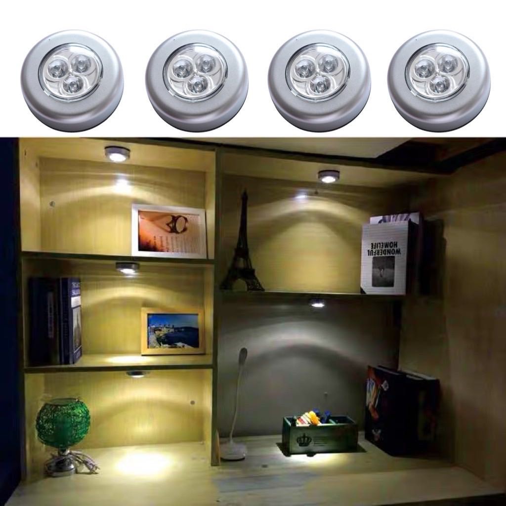 Mini LED Battery Powered Wireless Stick Tap Touch Lamp Stick-On Push ...