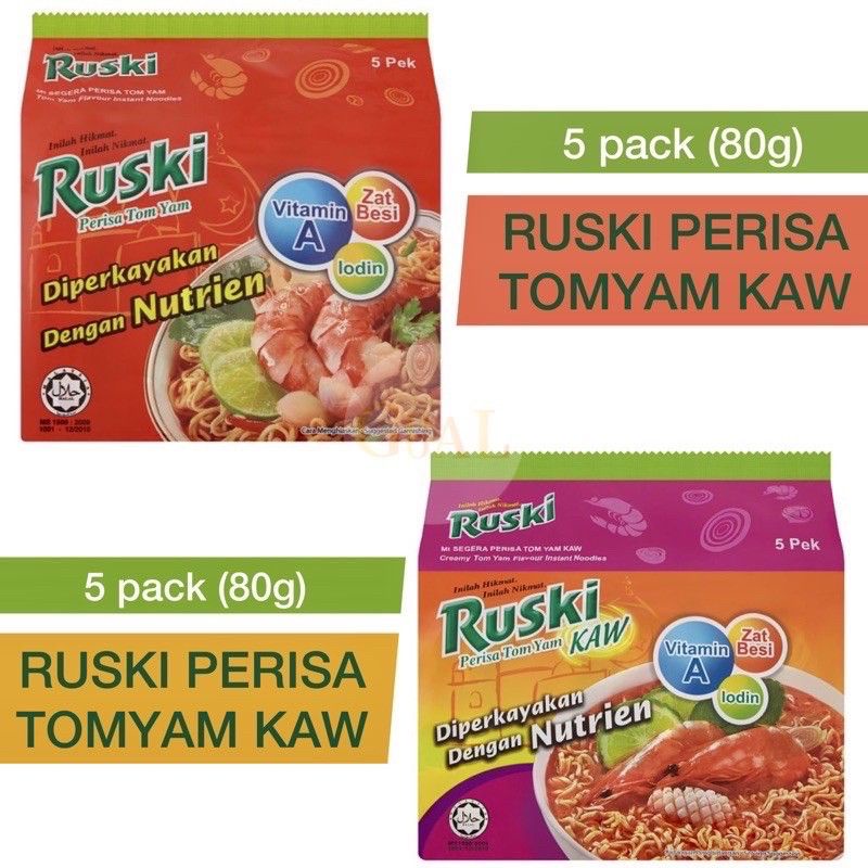 Ruski Instant Noodles 80gmx5s (Tomyam/tomyam kaw) | Shopee Malaysia
