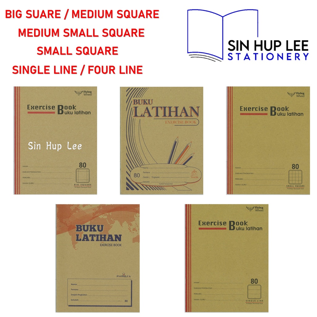 Exercise Book / Buku Latihan (Big Square / Medium Square / Medium Small ...