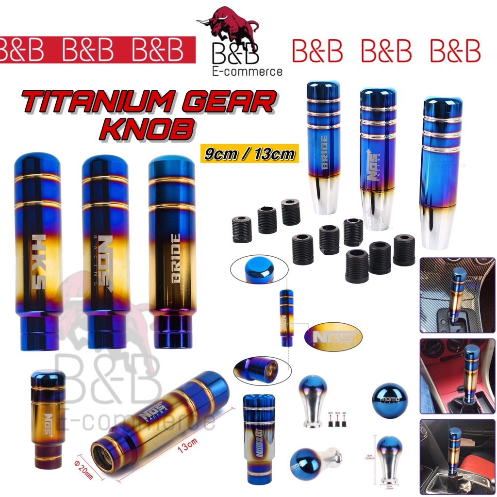 🔥TITANIUM GEAR KNOB 🔥 Universal Bride/HKS/NOS Burnt Blue Aluminum Gear ...