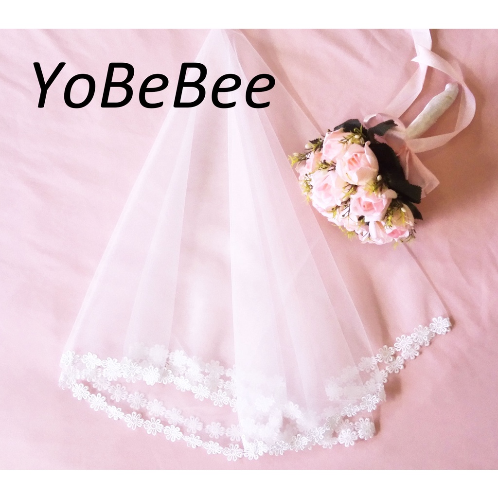 White Wedding Veil Veil Kahwin Veil Nikah Veil Tunang Ready Stock Veil ...