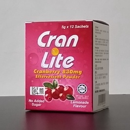 Cran Lite Natural Cranberry Effervescent Granules 12's - Relief For ...