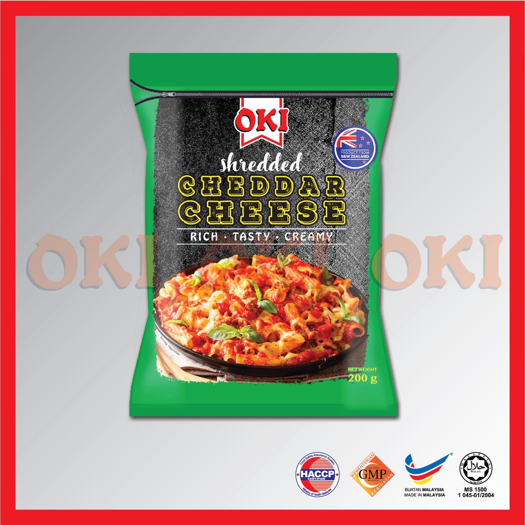 OKI SHREDDED CHEDDAR CHEESE - 200gm | Shopee Malaysia