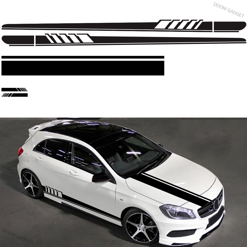 DOOM GADGET DIY Car Sticker Auto Body Decals Vinyl Side Long Stripe ...