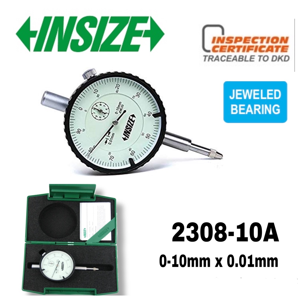 [READY STOCK] INSIZE DIAL INDICATOR WITH LUG BACK 10mm x 0.01mm (STANDARD MODELS) 2308-10A ...