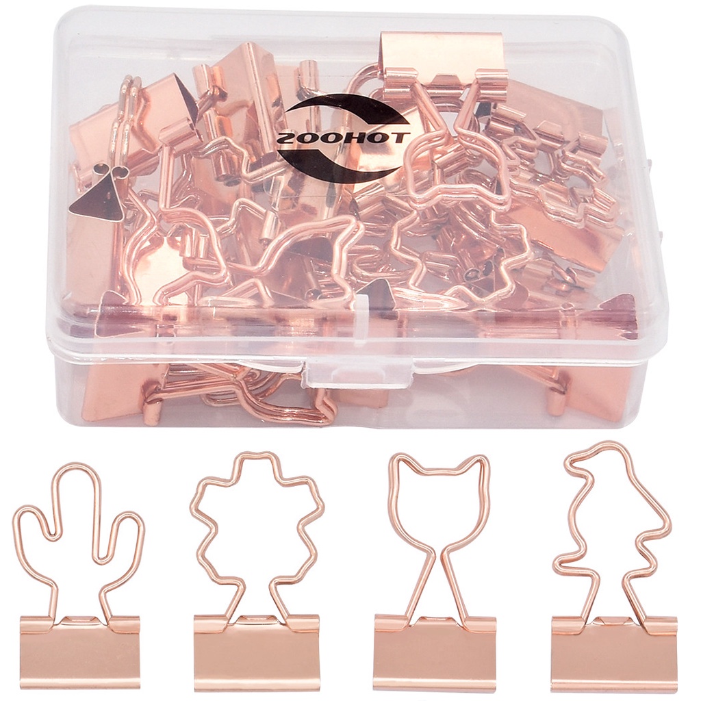 Paper Binder Clips 19mm Paper Clamps 4 Shapes, Metal Fold Back Clips ...