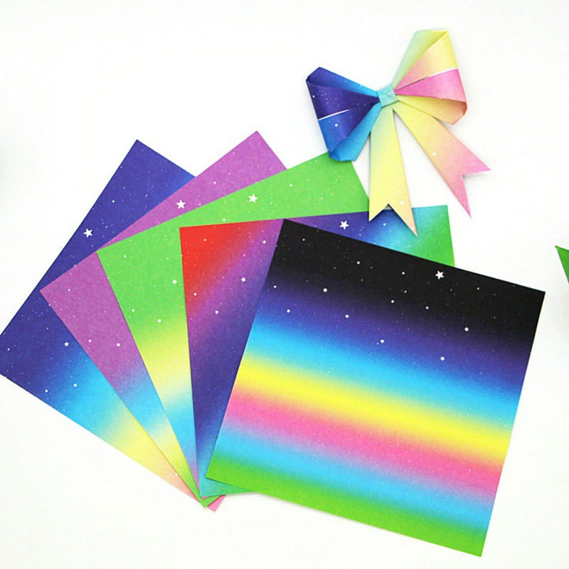 48 PCs Origami Gradients Colored Rainbow Square Paper | Shopee Malaysia
