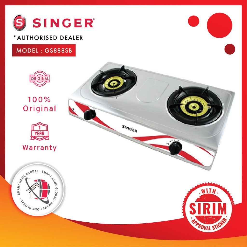 SINGER Double Burner Gas Stove GS888SP*READY STOCK* | Shopee Malaysia