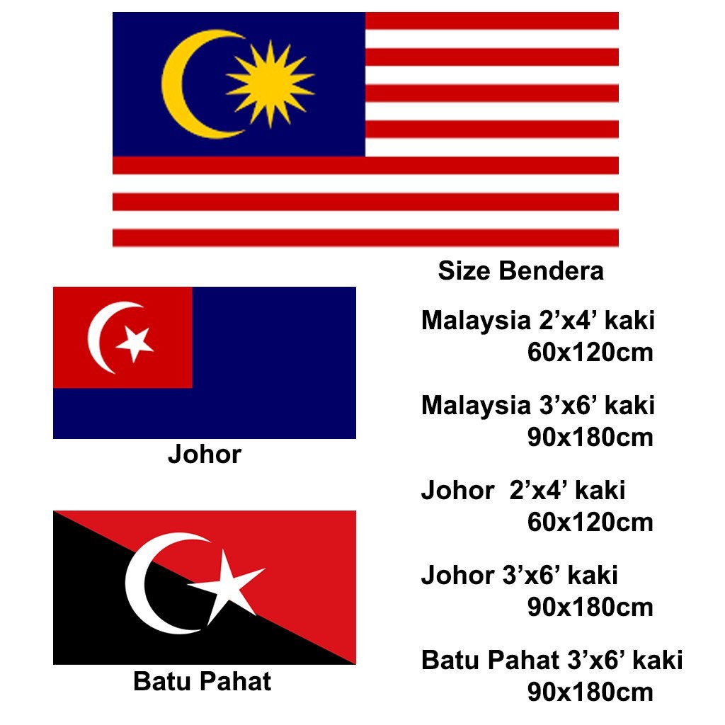 Bendera Malaysia / Johor / Triangle Flag 2x4,2x8,3x6 | Shopee Malaysia