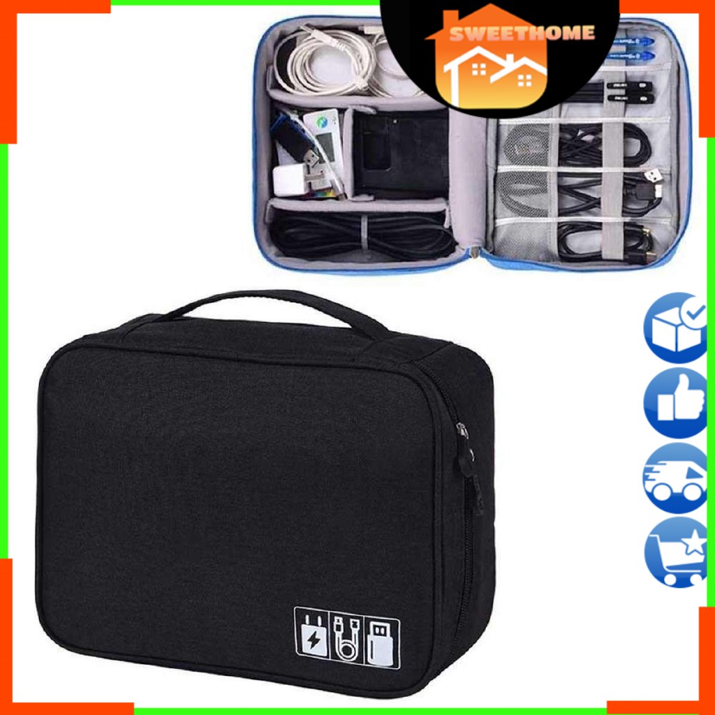 Travel Electronic Digital Gadget Bag Organizers USB Storage Bag ...