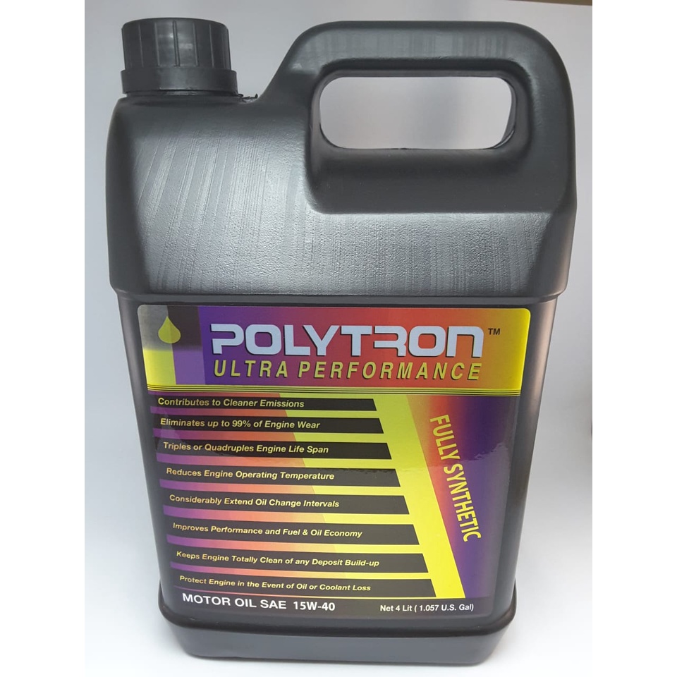 Polytron Fully Synthetic 15W-40 Motor Oil 4 Liter - Military Industrial ...