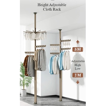 Invisible Aluminum Advance Stand-up Coat Rack Indoor Balcony Hanging ...