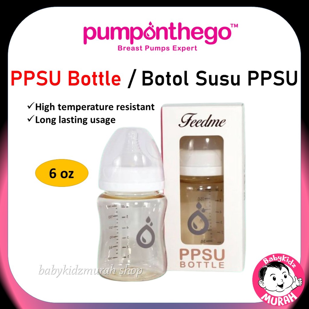 PPSU Bottle 6oz Pump On The Go POTG Feed Me | High Temperature ...
