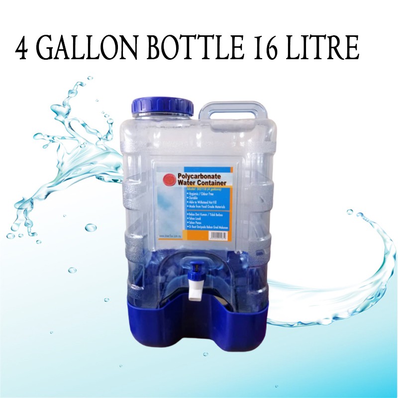 4 GALLON BOTTLE POLYCARBONATE WATER CONTAINER (16LITER), Water Storage ...