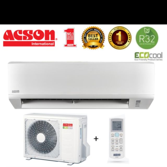 Acson (A5WM10S) Non-Inverter R410A Air Conditioner 1.0 Wall Type Air ...