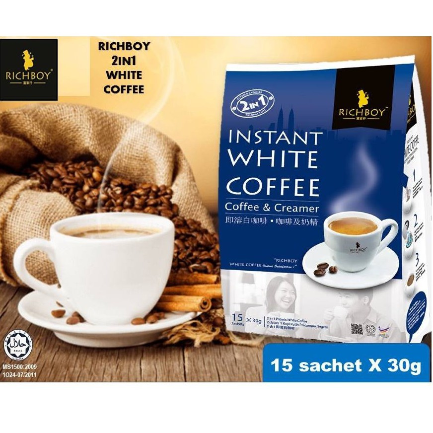 RICHBOY White Coffee 2in1 450g (30g x 15 sachets) - No Sugar | Shopee ...