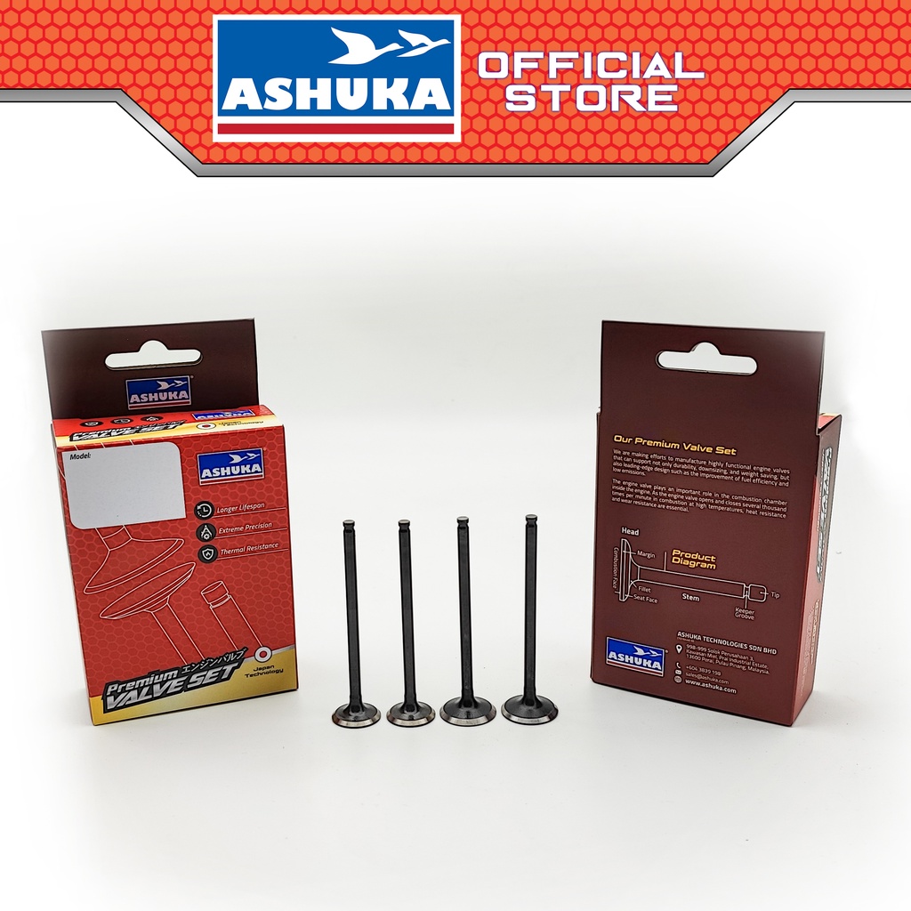 Ashuka Engine Valve Intake & Exhaust Set (LC, SRL110, SRL115fi, Nmax ...