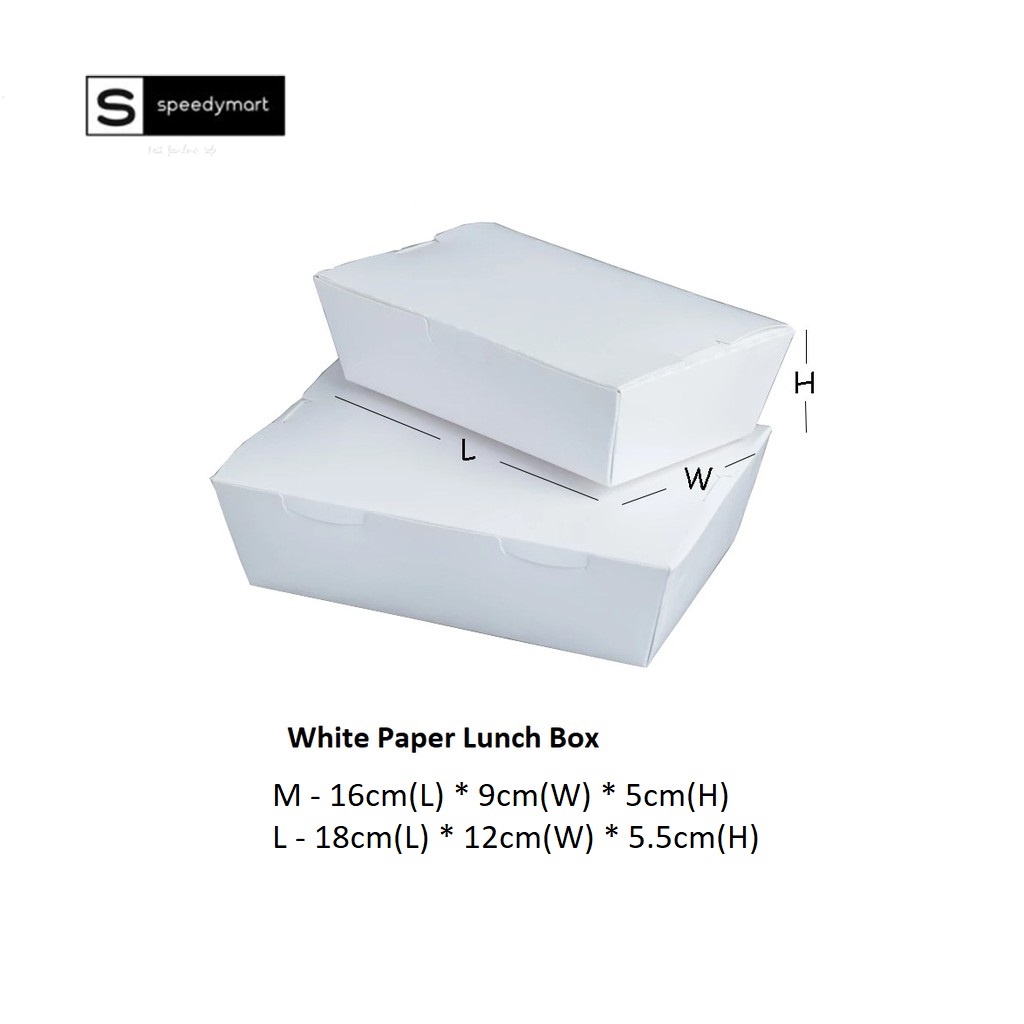 Quality Disposable Paper Lunch Box White / Take Away & Delivery Paper ...