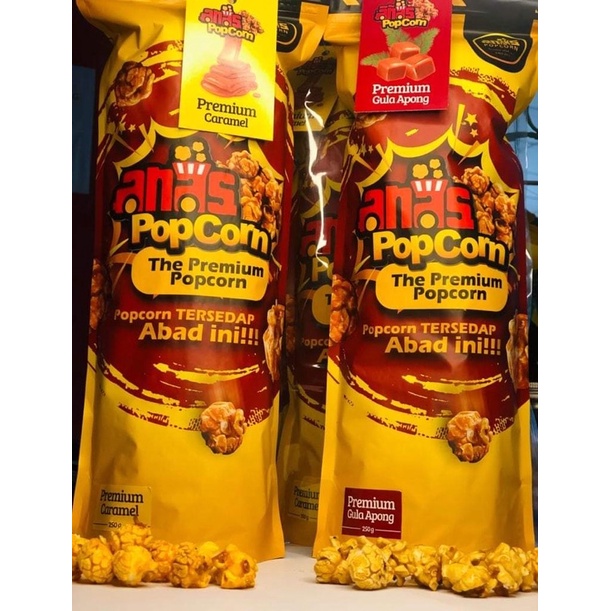 Anas Popcorn Premium Caramel / Gula Apong / Hot & Spicy ( 250 gram ...