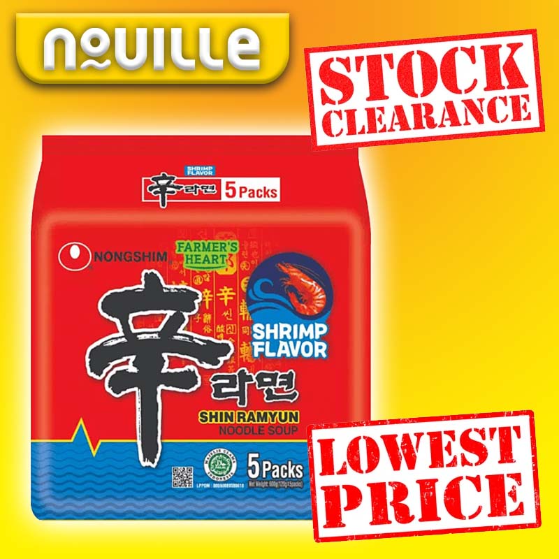 [CLEARANCE 12/2022] {Halal} NongShim Shin Ramyun Ramen Shrimp (120g X ...