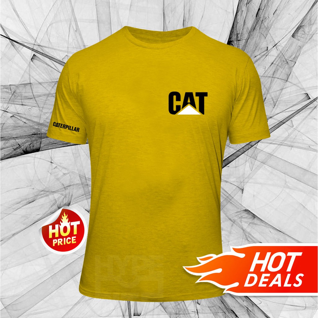 NEW CAT Caterpillar Inc Logo T-Shirt Short Sleeve Ready Stock Size Cotton 170GSM | Shopee Malaysia