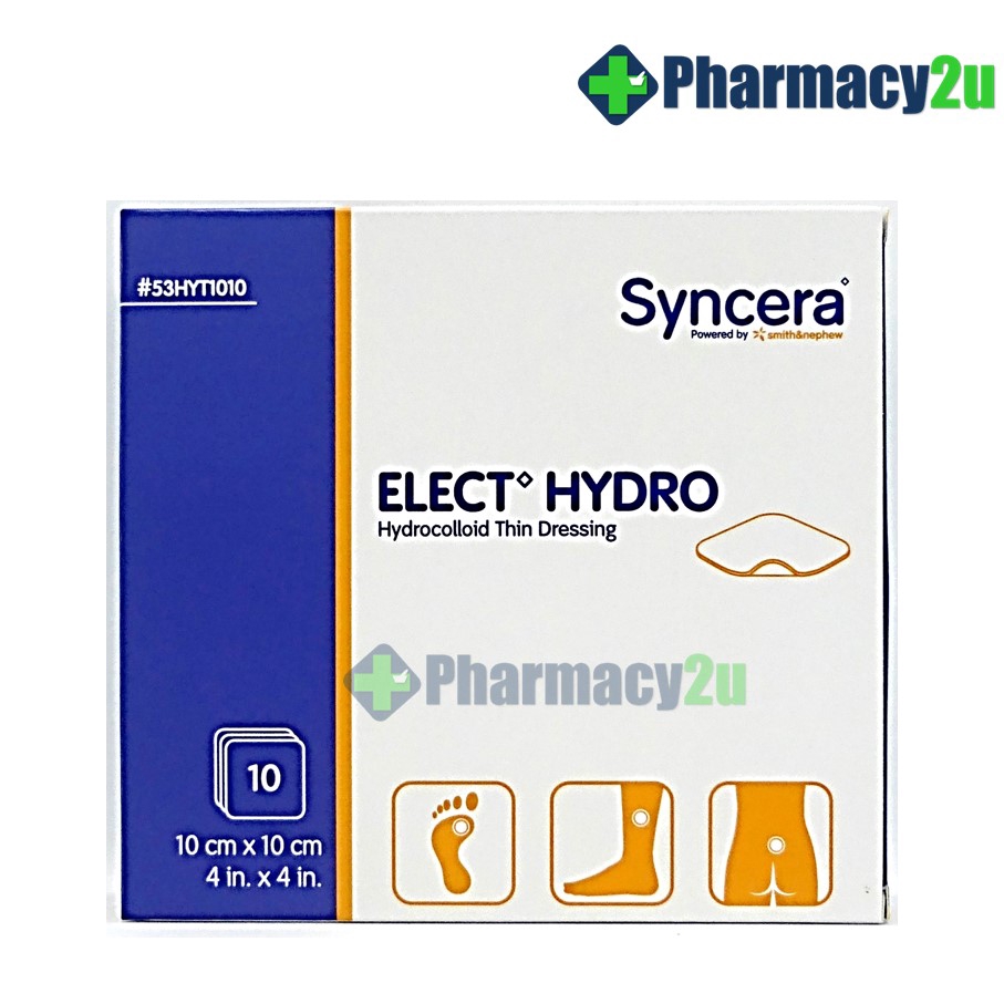 SMITH & NEPHEW SYNCERA ELECT HYDRO HYDROCOLLOID THIN DRESSING 10CM X ...