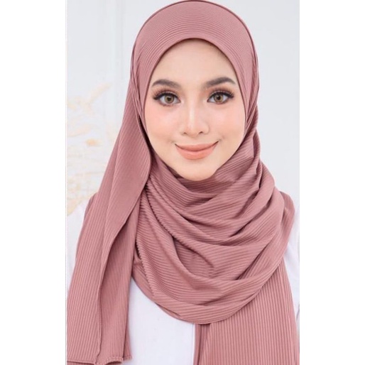 Ribbed Jersey Shawl. Shawl Malas Cotton Jersey Pleated. Ribbed Ironless Shawl. | Shopee Malaysia