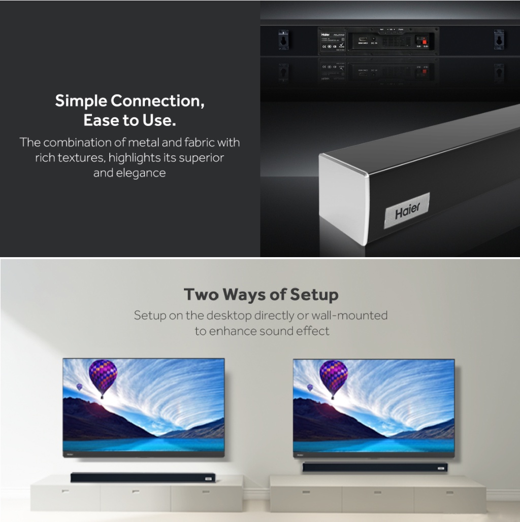 Haier Sound Bar With Woofer Bluetooth Connection Soundbar HSD3A040B ...