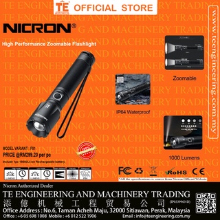 Nicron High Performance Zoomable Flashlight ( F81 ) | Shopee Malaysia