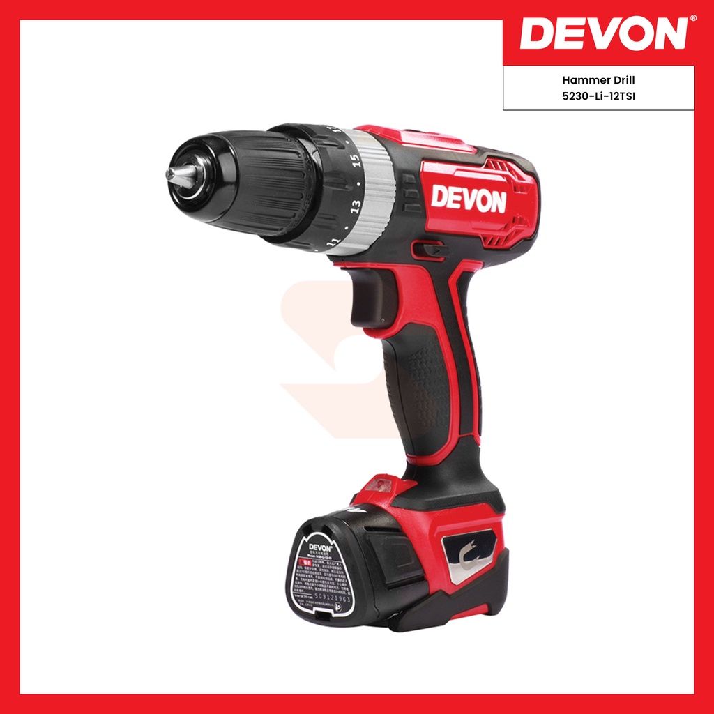 DEVON 5230-Li-12TSI 12V Lithium-Ion Cordless Hammer Drill | Shopee Malaysia