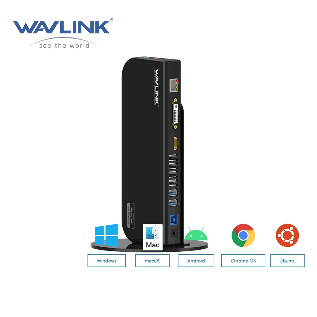 Wavlink Universal Docking Station USB 3.0 HUB with Displaylink 2K Dual ...