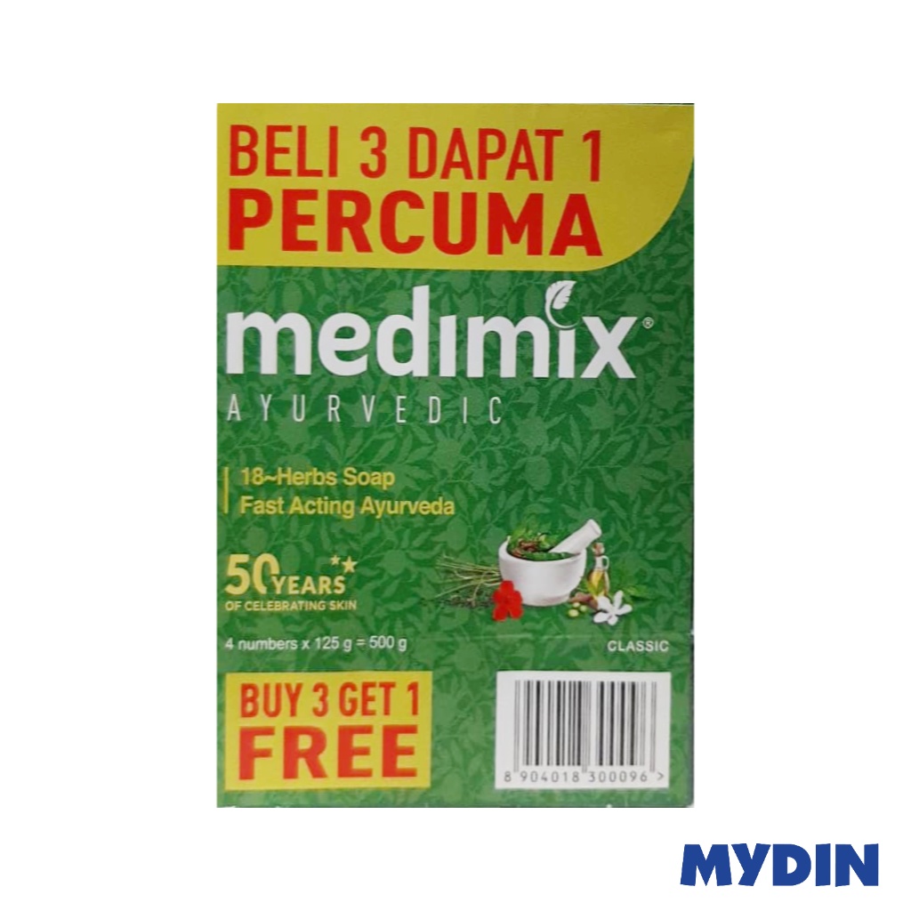 Medimix Ayurvedic 18-Herbs Soap B3F1 (125g x 4)