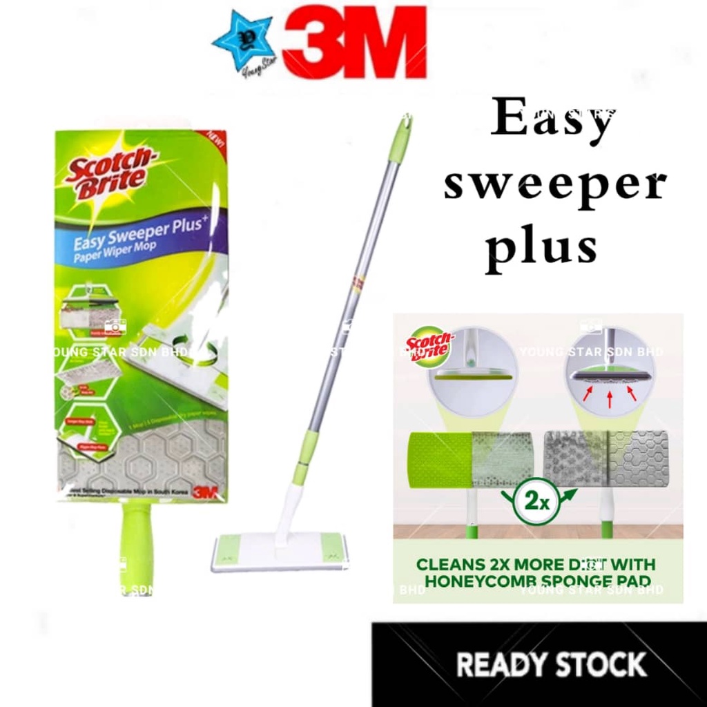 3M Scotch Brite Easy Sweeper Plus Wiper Mop Set | Shopee Malaysia