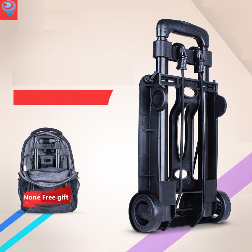 Trolley 2 Wheels Foldable Small Slim Light Weight Swivelled Shopping ...