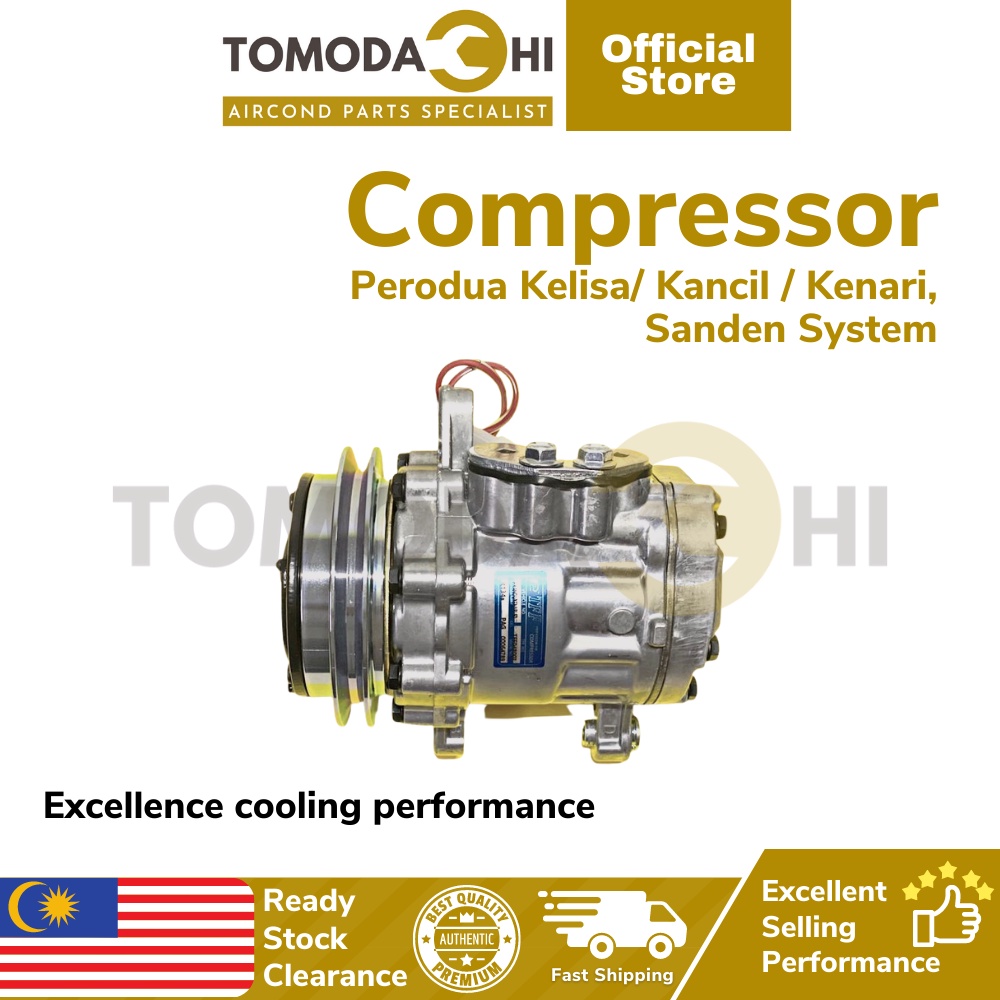 (READY STOCK) COMPRESSOR PERODUA KELISA KANCIL SANDEN type STOMODACHI ...
