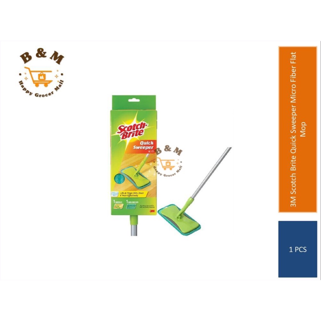 3M Scotch Brite Quick Sweeper Micro Fiber Flat Mop | Shopee Malaysia