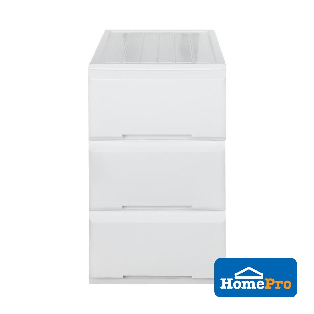 HomePro SN Plastic Drawer 3 Tier GARDEN W40xD50xH69 Cm White | Shopee ...