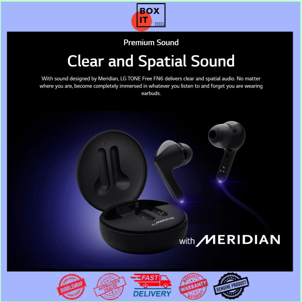 LG TONE Free HBS-FN6 Wireless Stereo Earbuds-Meridian Audio | UVnano ...